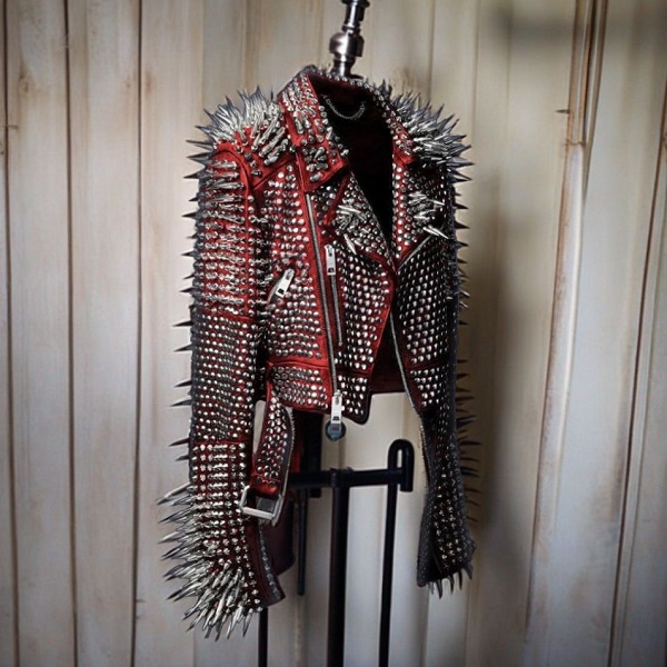 Women Spiked Steam Punk Studded Leather Jacket, Rockers Studded Jacket ...