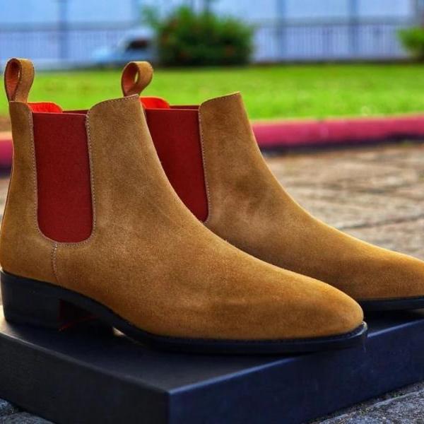 Men Two Tone Black Yellow Cont Rounded Cap Toe Derby Real Leather Shoes ...