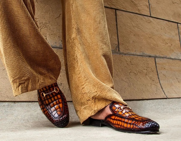 Handmade Pure Alligator Print Leather Mule Slippers For Men's on Luulla